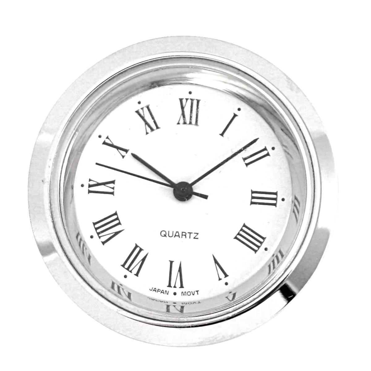 Mini Einsteckwerk Seiko Hattori PC11 chrom 35mm Einbauuhr verchromt