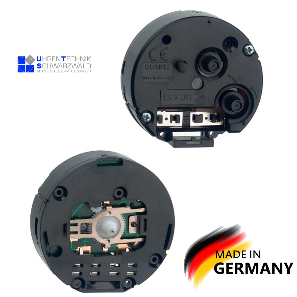 Mini Quarzwerk UTS 53 VIP mit Zeigern - kleines Ersatz-Uhrwerk mit ...